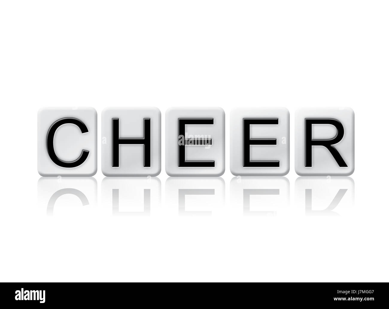 The word Cheer concept and theme written in white tiles and isolated on ...