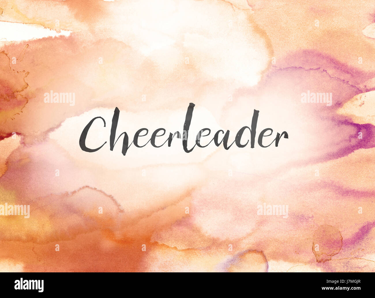 The word Cheerleader concept and theme written in black ink on a ...