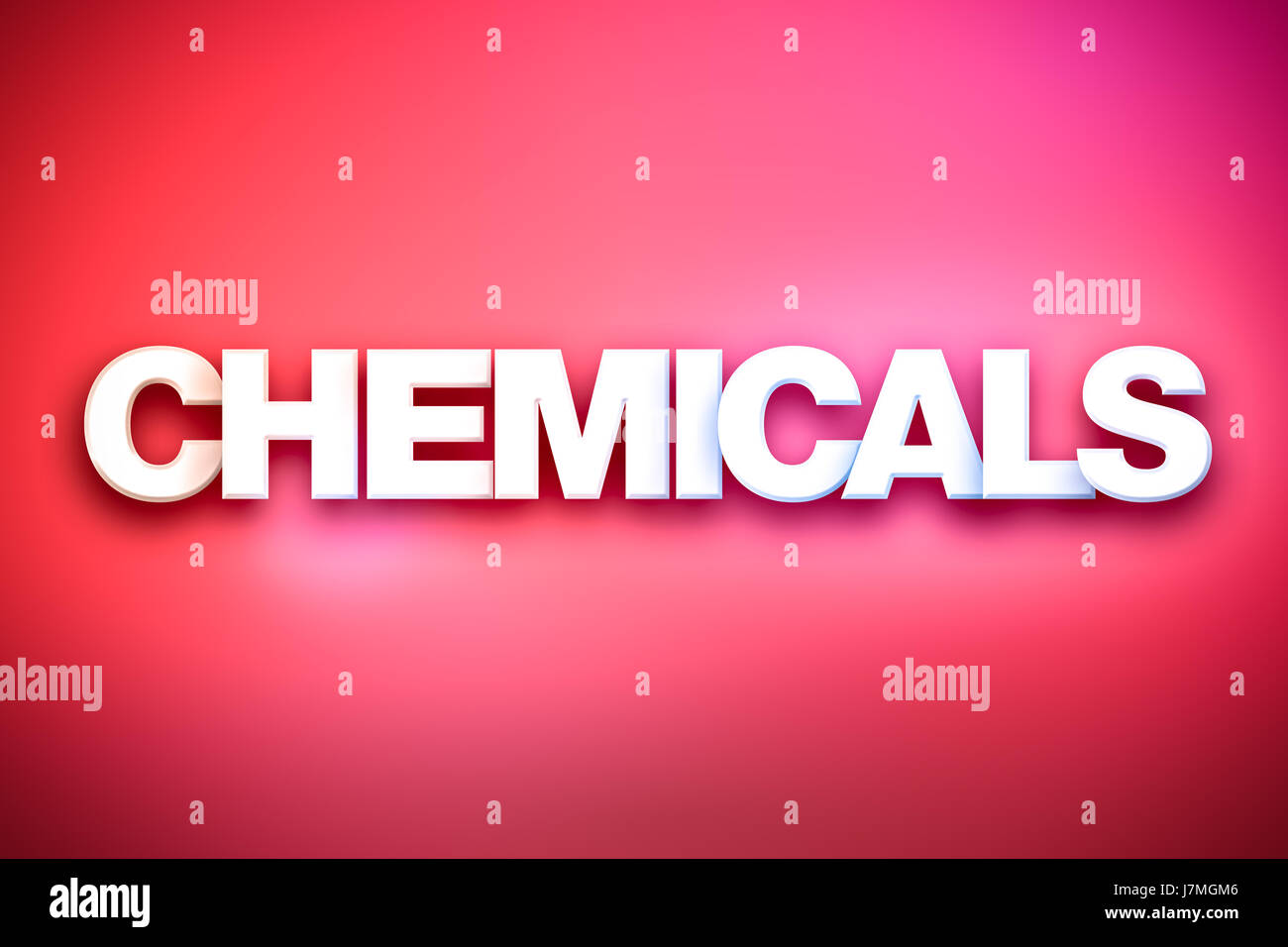 The word Chemicals concept written in white type on a colorful ...