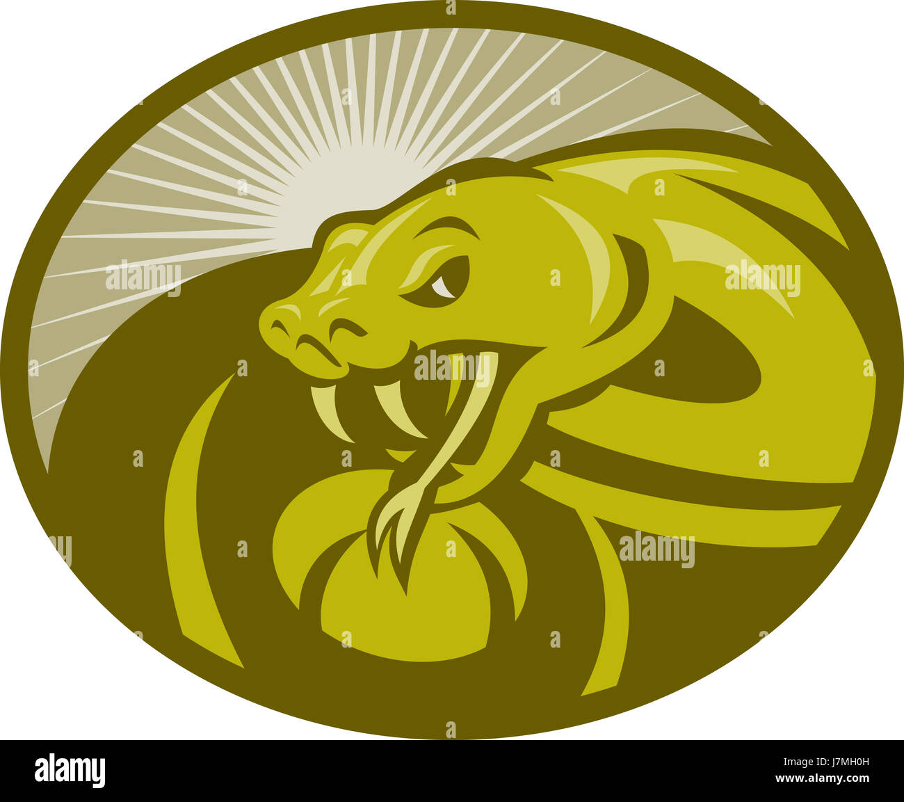 reptile illustration snake retro raving furious angry irately viper ...