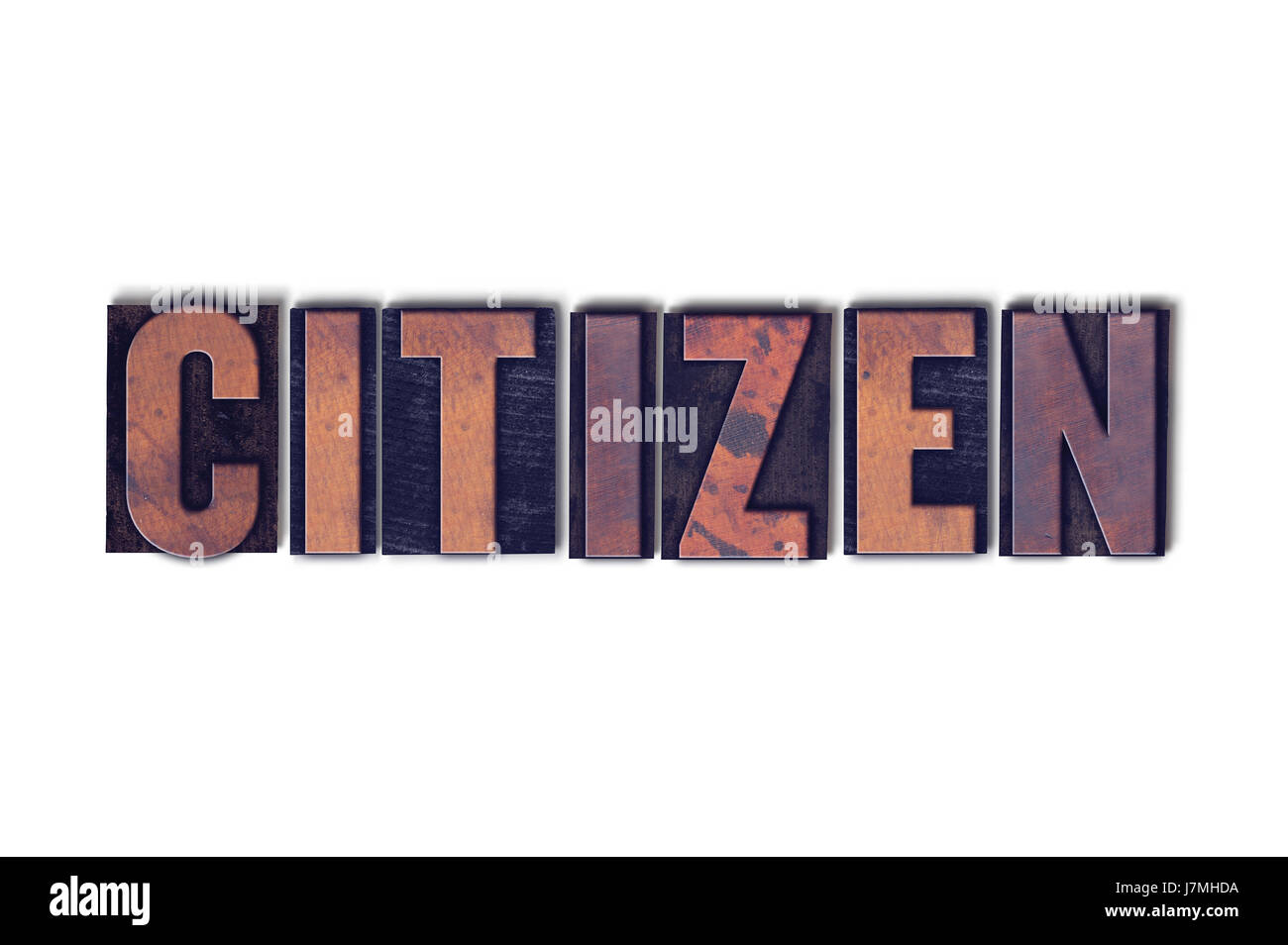The word Citizen concept and theme written in vintage wooden ...