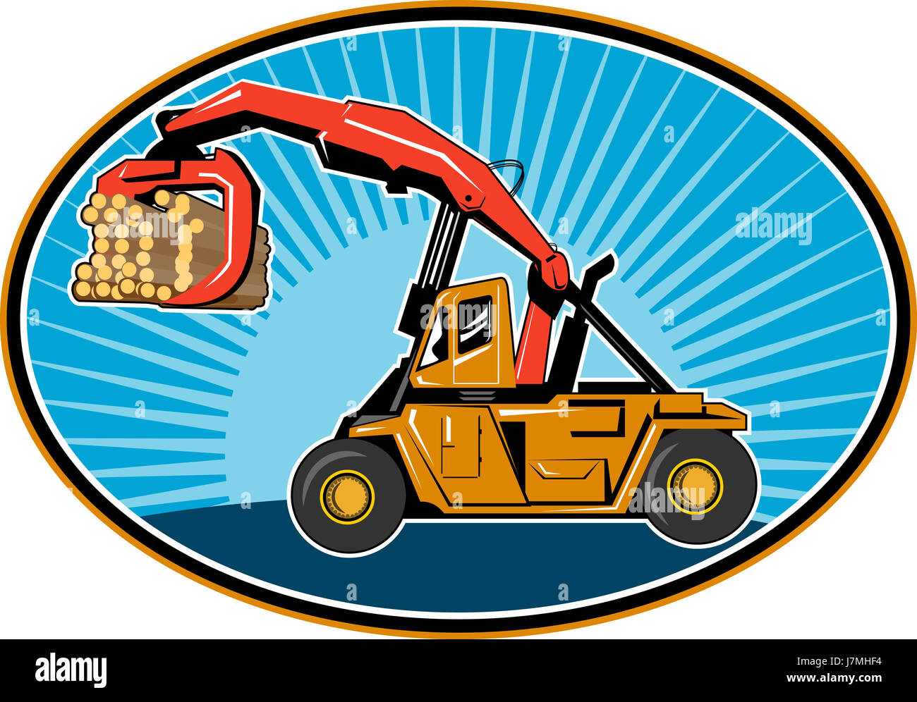 industrial machinery hoist elevator lift logs loading forklift fork ...