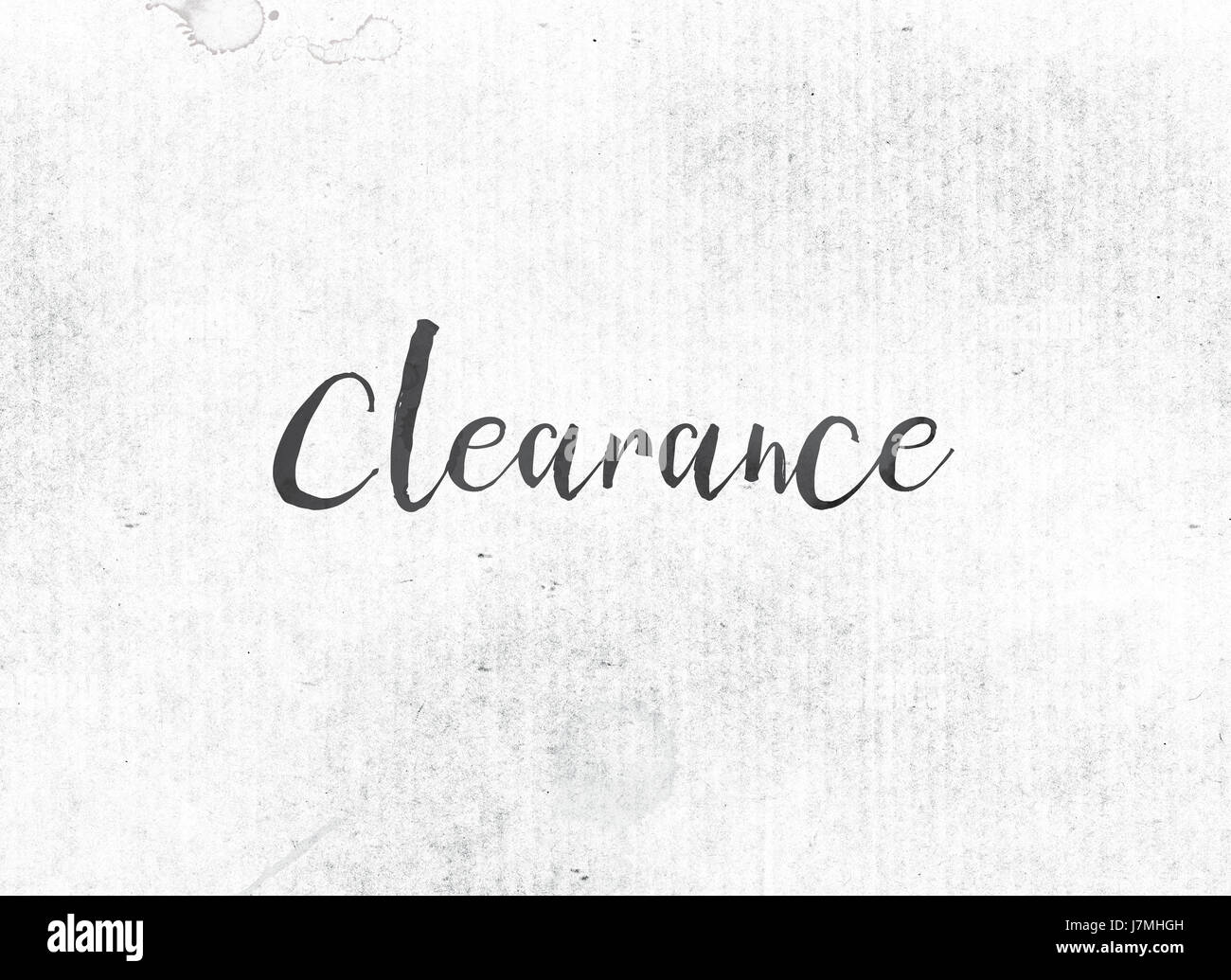 The word Clearance concept and theme painted in black ink on a ...