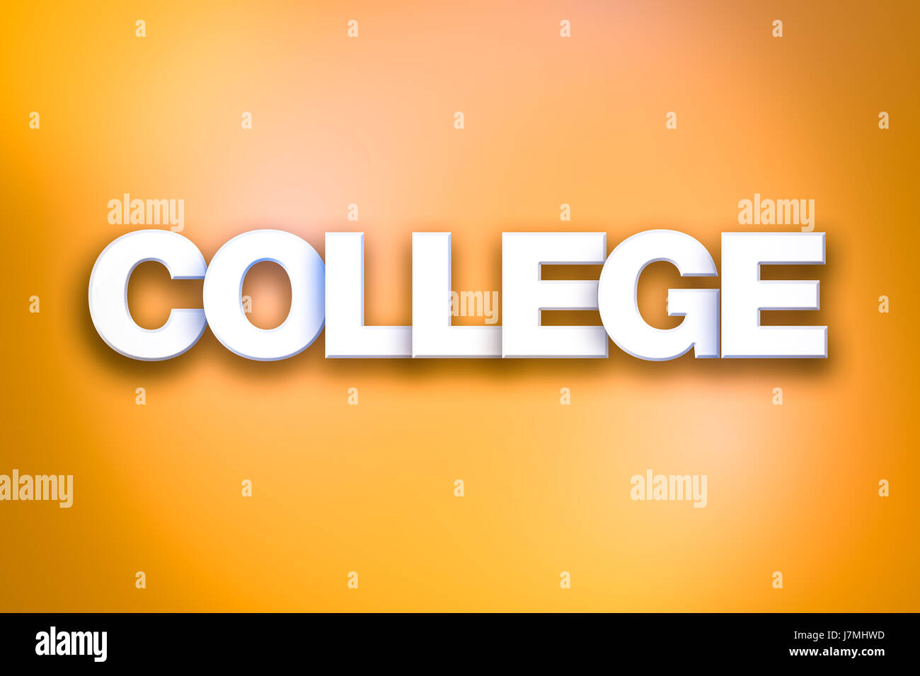 The word College concept written in white type on a colorful background ...