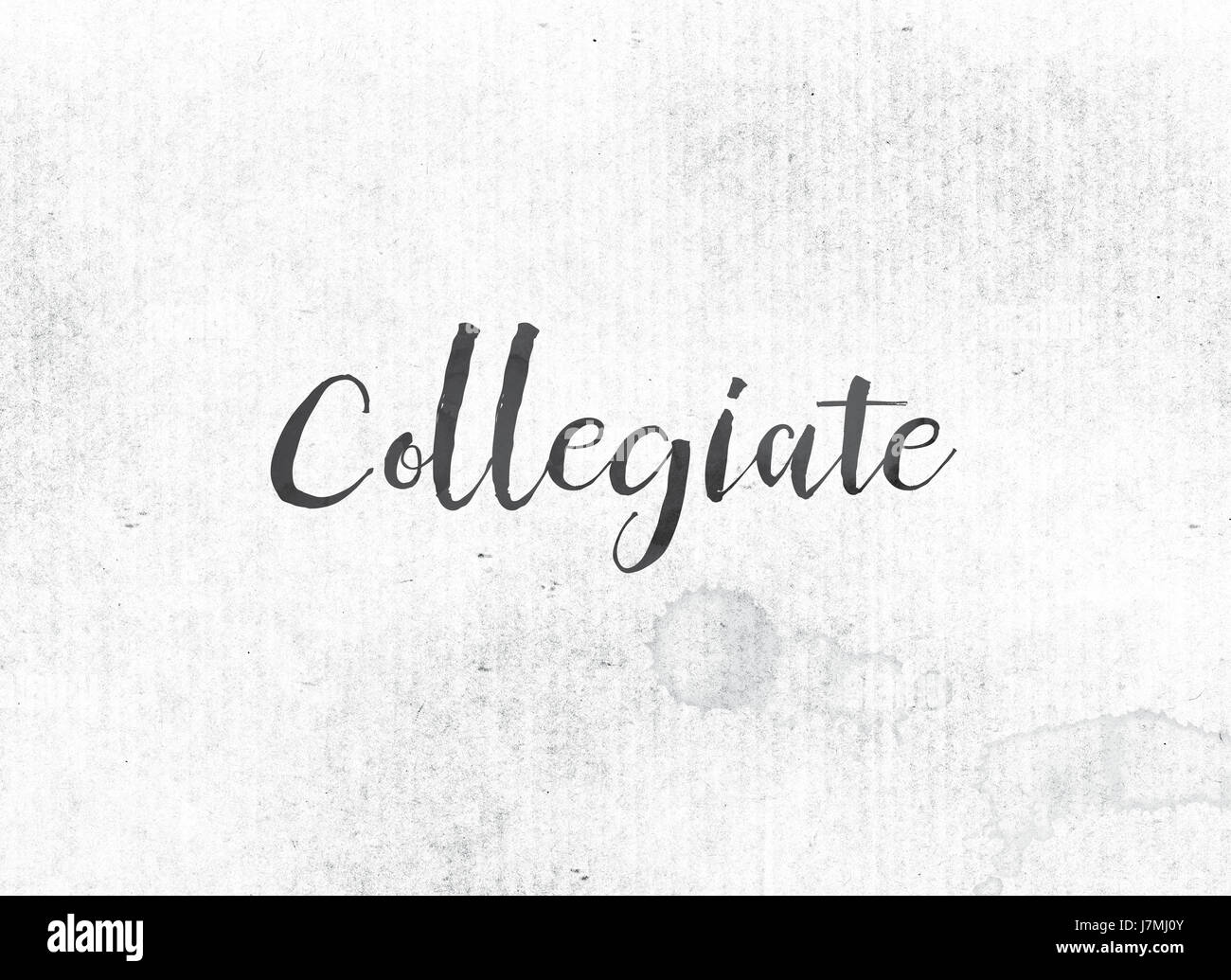 The word Collegiate concept and theme painted in black ink on a ...