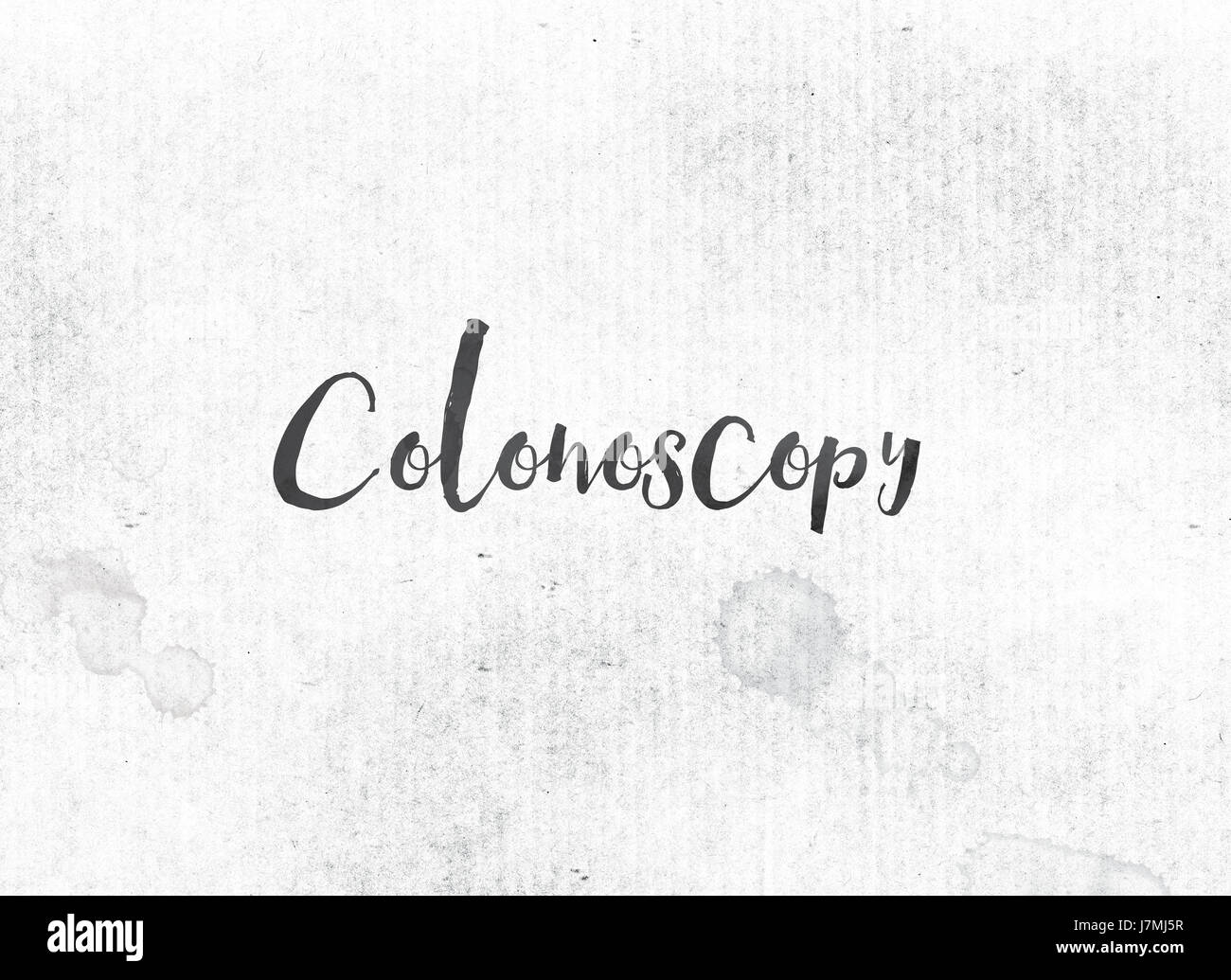 The word Colonoscopy concept and theme painted in colorful watercolors ...