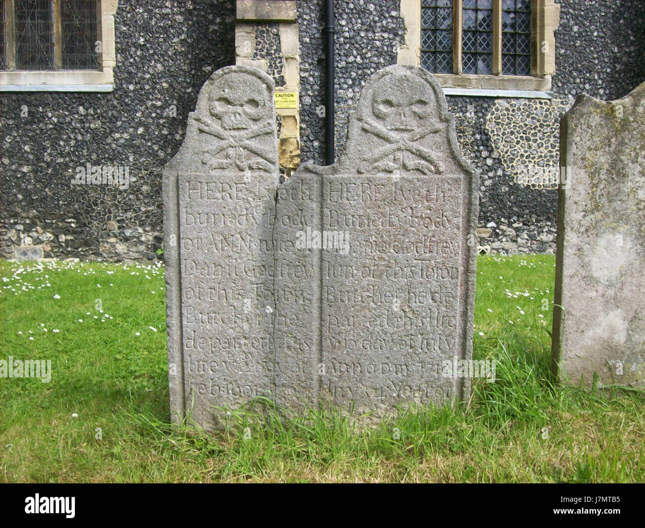 The 18th-century gravestone located at St. Mary's Church in Faversham ...