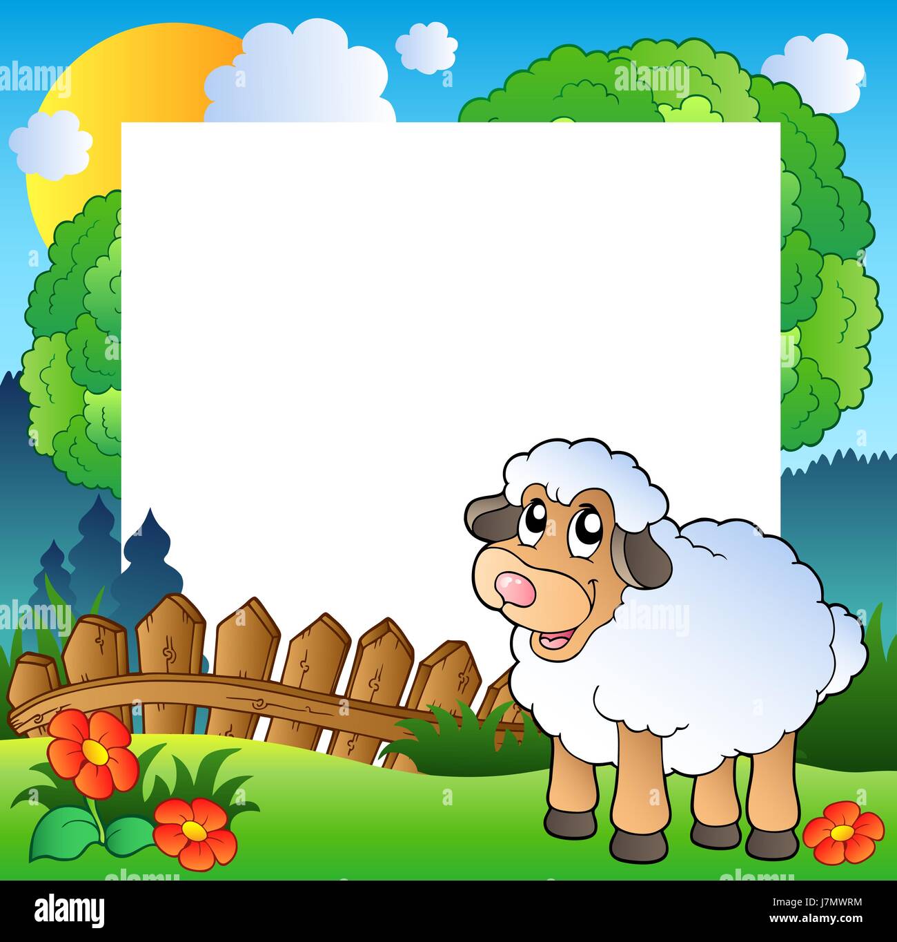 composition animal mammal sheep easter spring frame lamb framework ...