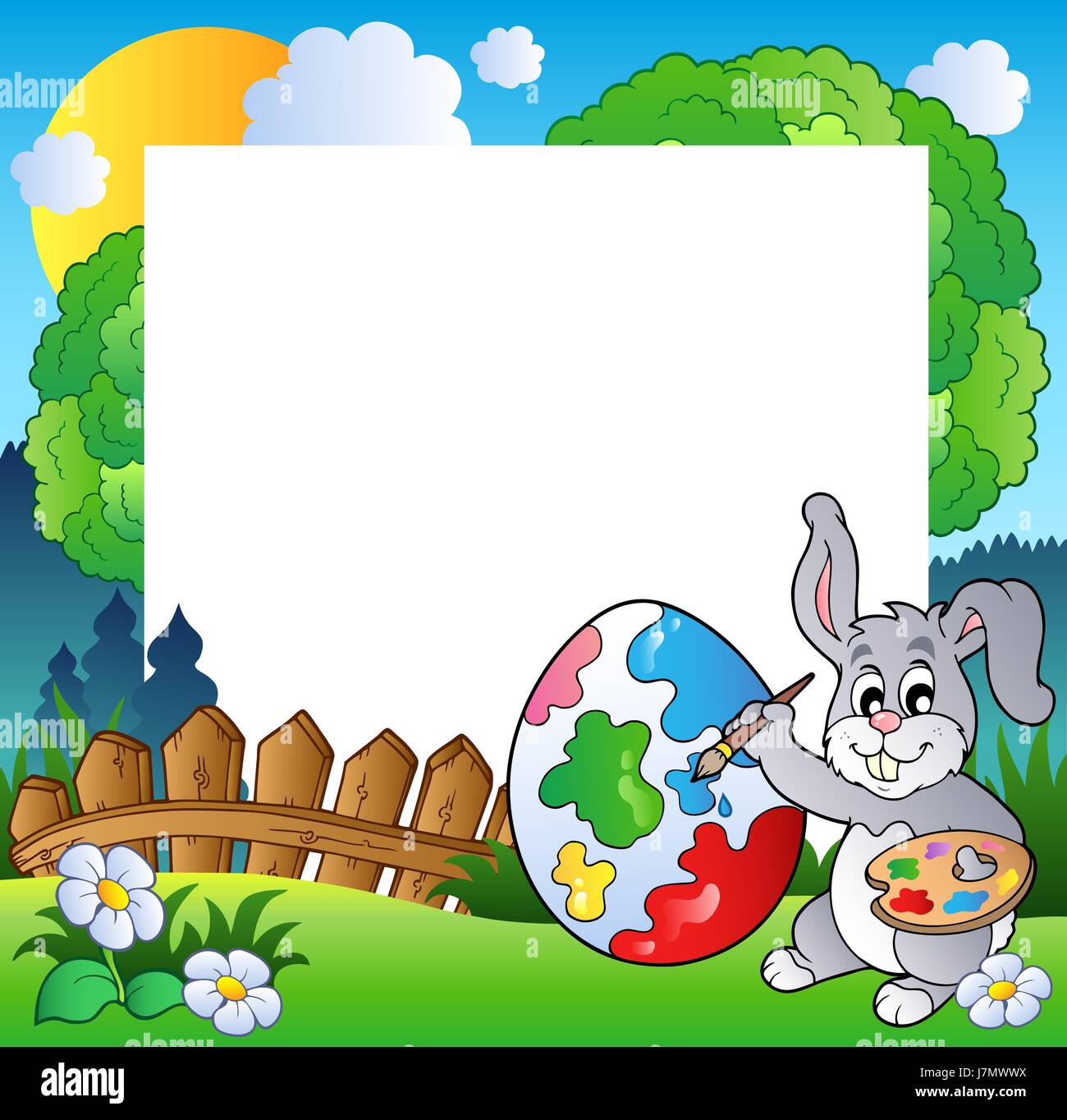 composition easter spring rabbit bunny bunnies season frame framework ...