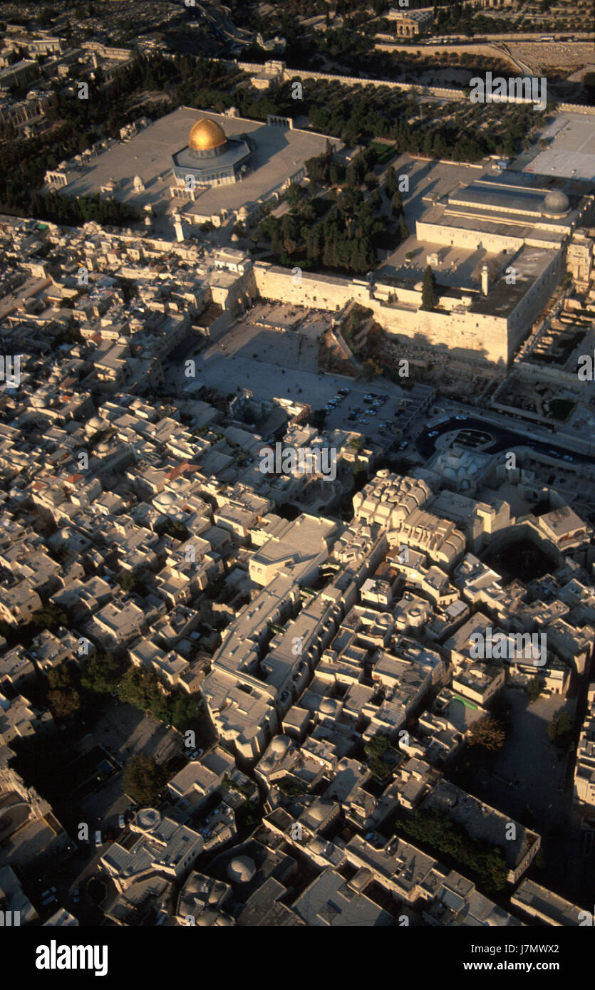 Israel, Jerusalem Old City, an aerial view of Temple Mount Stock Photo ...
