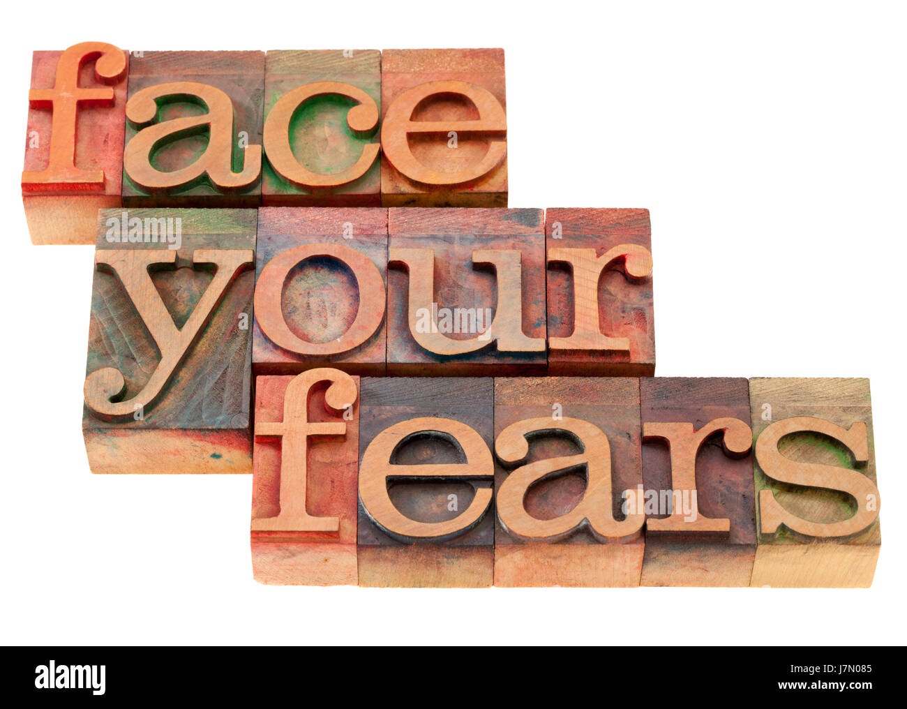 fear letterpress encouragement emotion passion zeal courage audacity ...