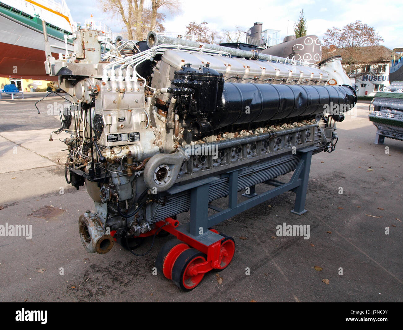 1973 MTU ship diesel engine pic2 Stock Photo - Alamy