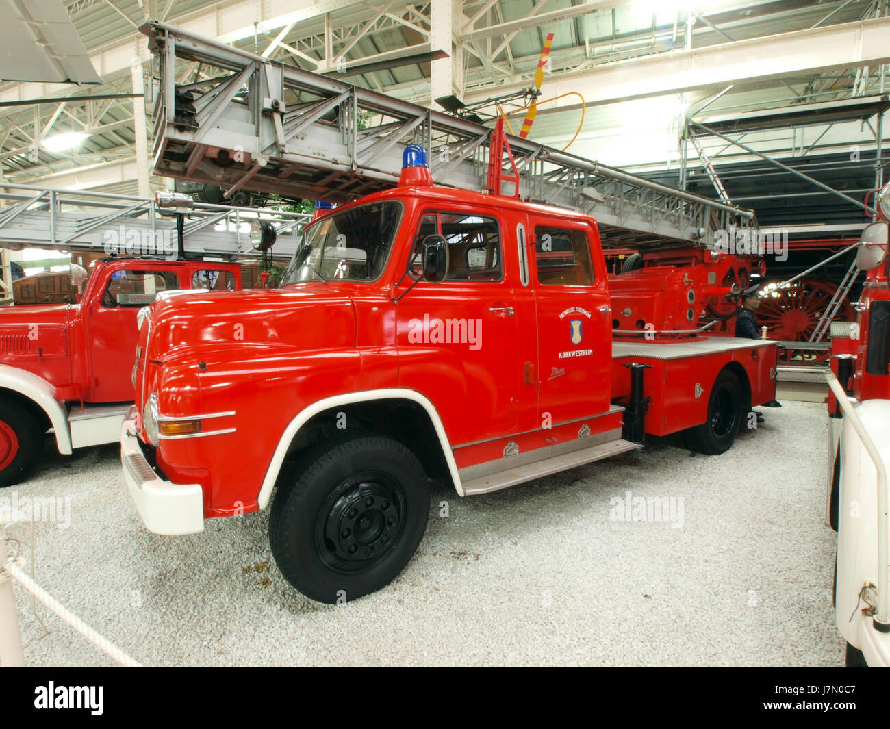 1959 MAN Feuerwehr Drehleiter fire engine Stock Photo - Alamy