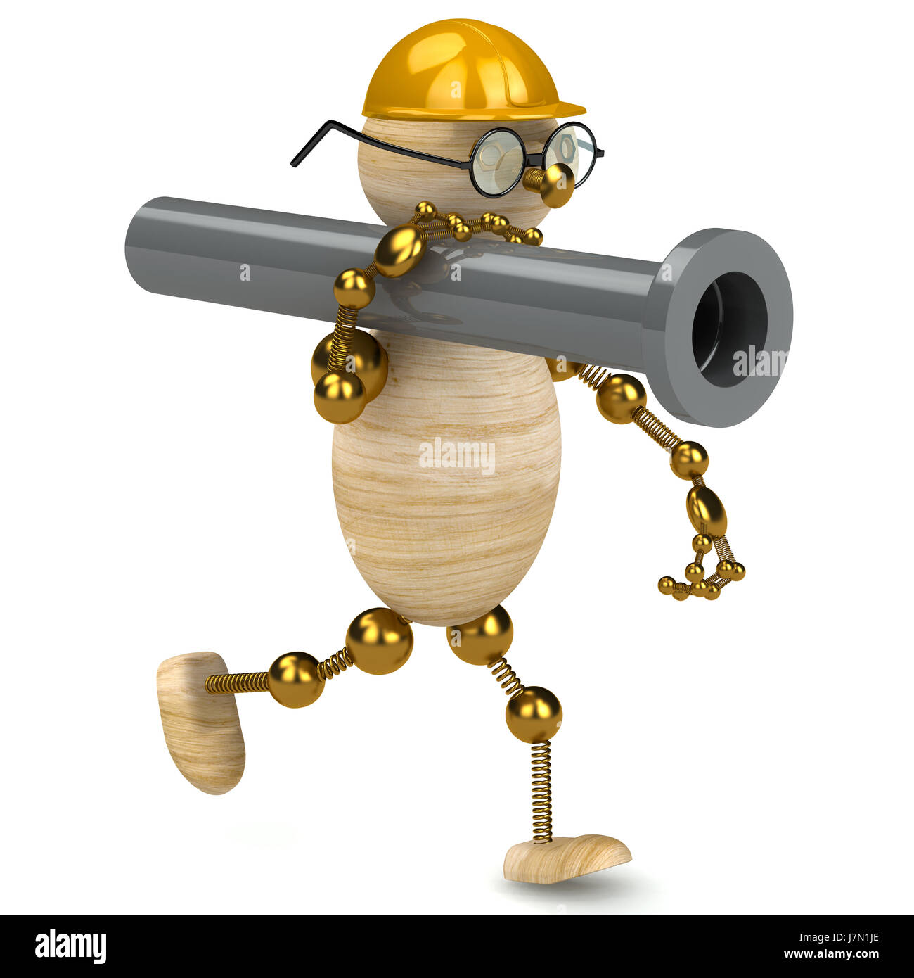 isolated wood a pipe tube man humans human beings people folk persons ...