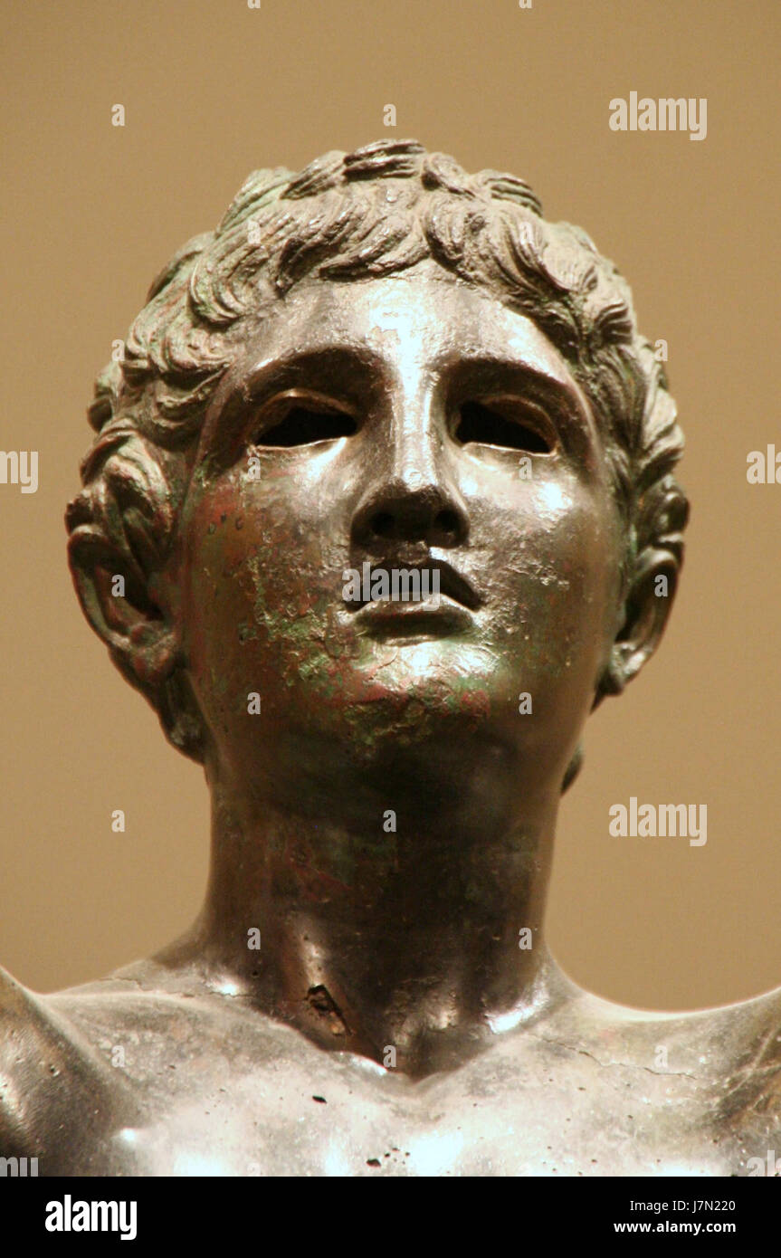 A sculpture titled 'Betender Knabe 2' housed in the Altes Museum ...