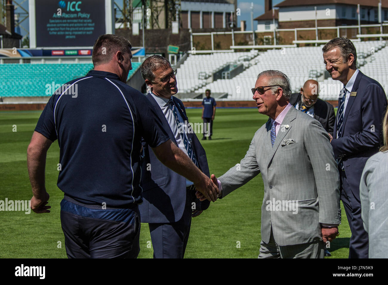 The Oval, London, UK. 25th May, 2017. The Prince of Wales meets Surrey ...