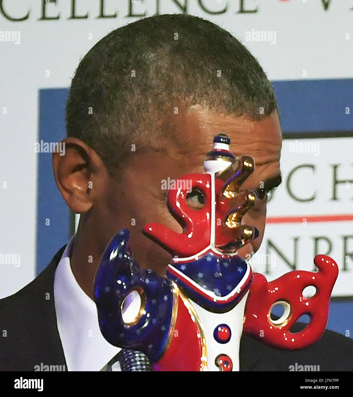 Baden-Baden, Germany. 25th May, 2017. Former US president Barack Obama ...