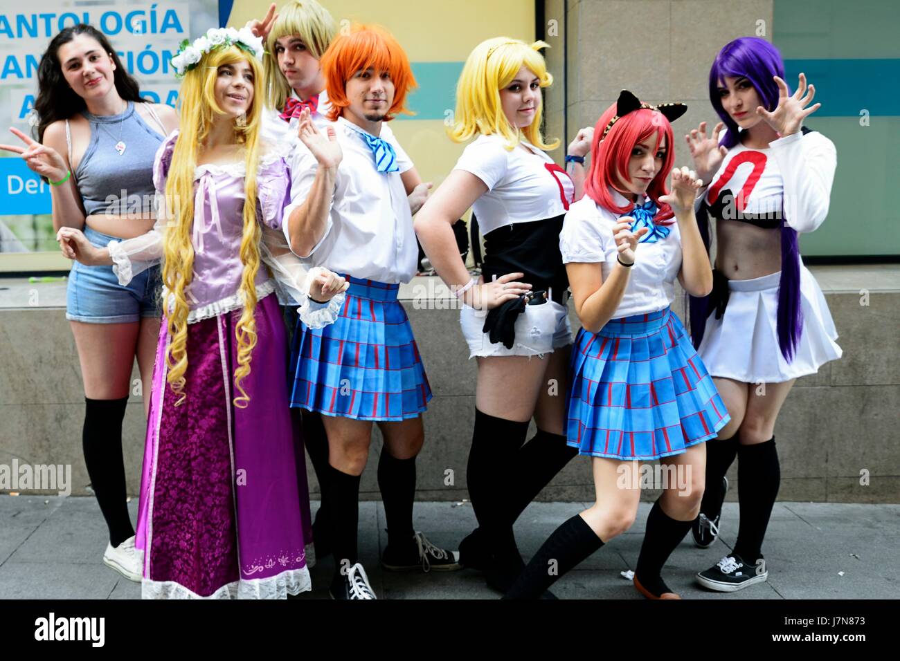 Madrid, Spain. 25th May 2017. Cosplayers wear costumes and fashion ...