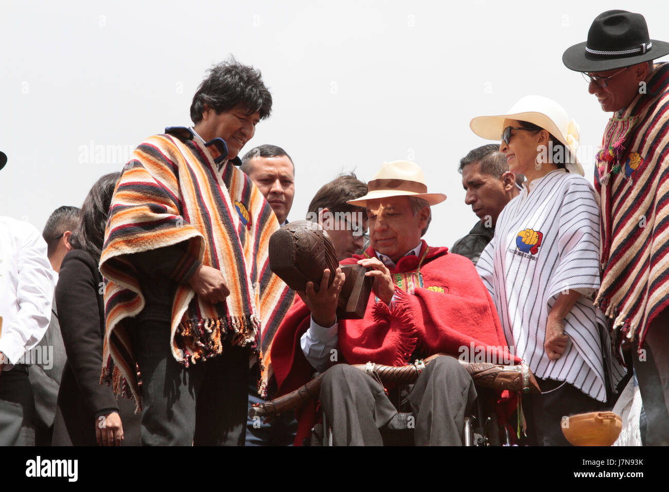 President of Ecuador, Lenin Moreno receives the ceremonial staff of ...