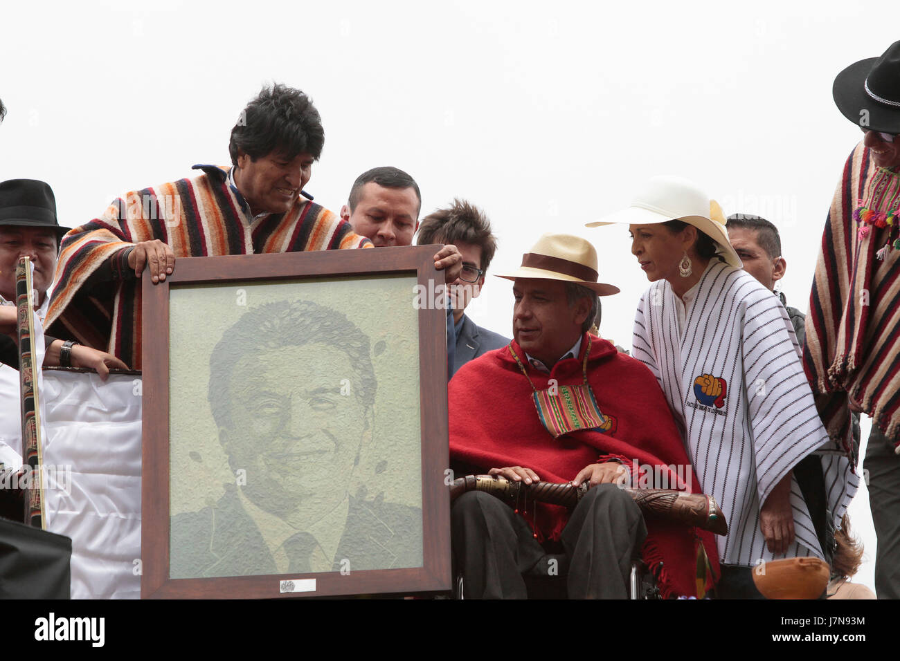 President of Ecuador, Lenin Moreno receives the ceremonial staff of ...