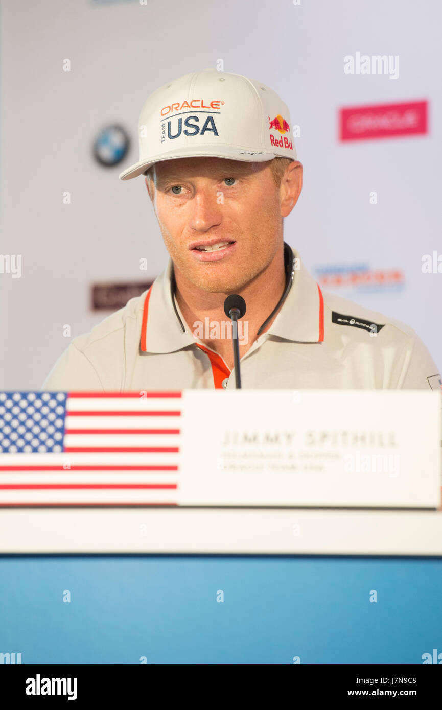 Bermuda. 25th May, 2017. Jimmy Spithill, Helmsman for Oracle Team USA ...