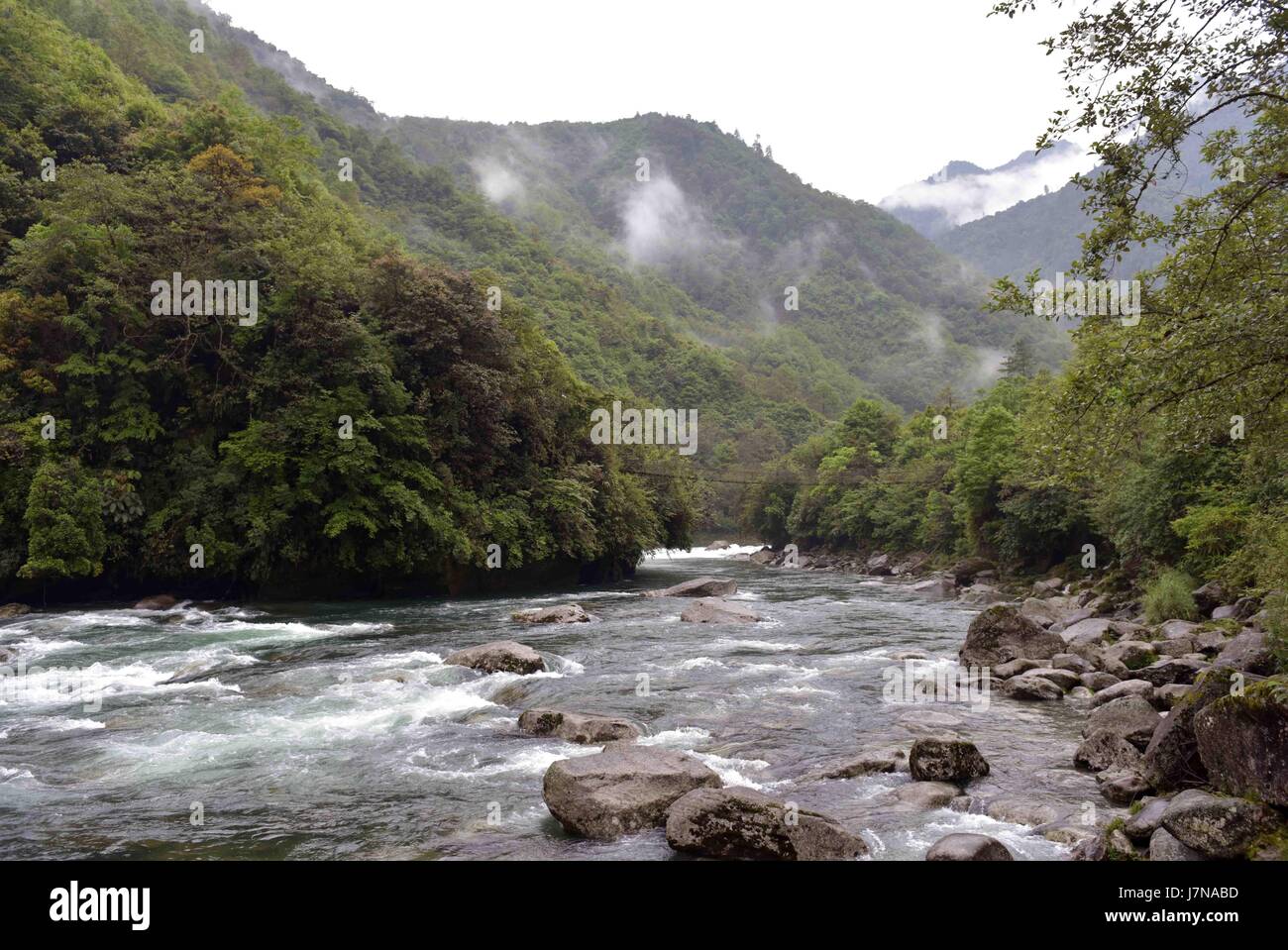 Gongshan. 25th May, 2017. Photo taken on May 25, 2017 shows river water ...