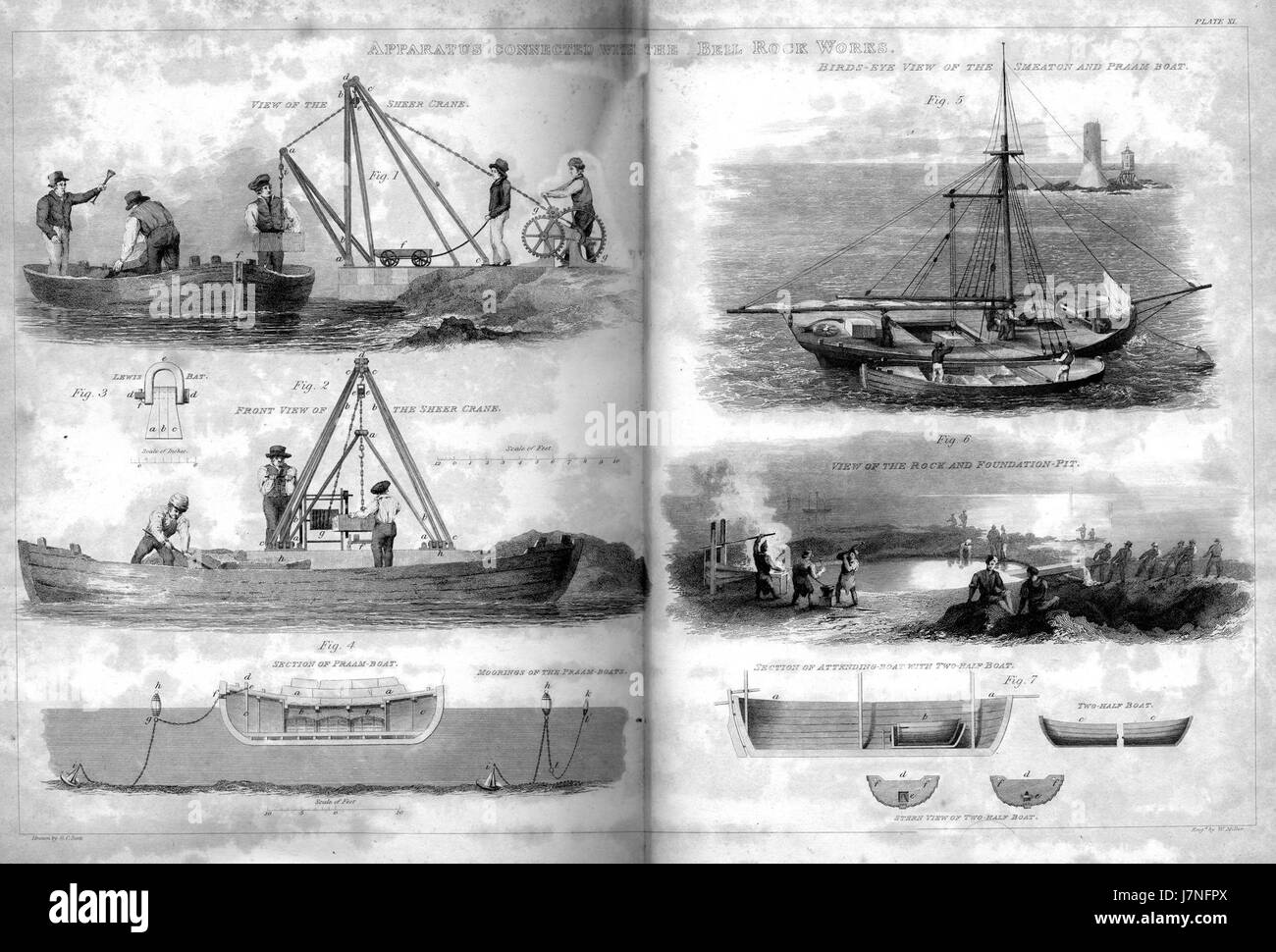Apparatus connected with the Bell Rock works engraving by William ...