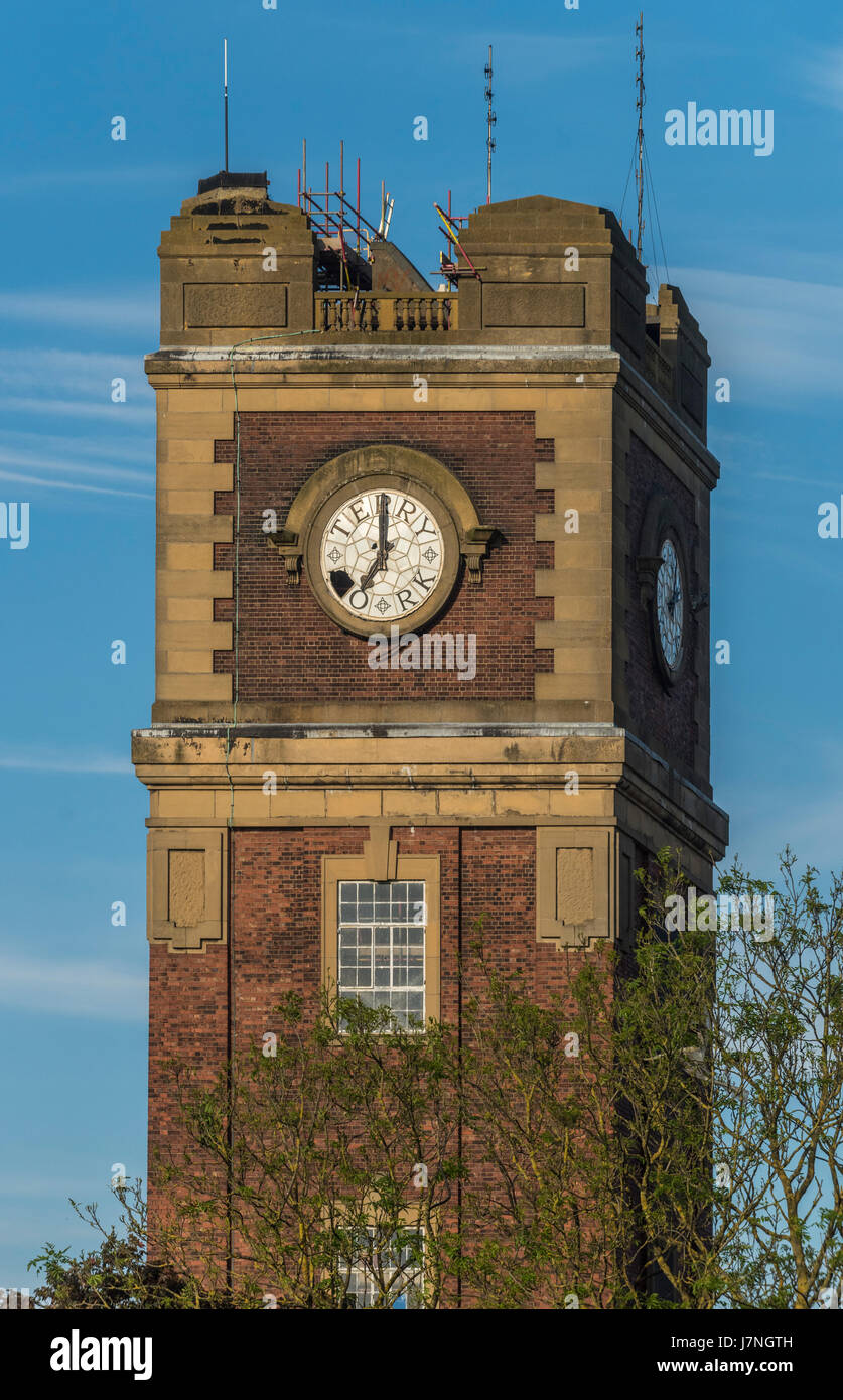 Terrys of York former factory building clock tower which houses an ...