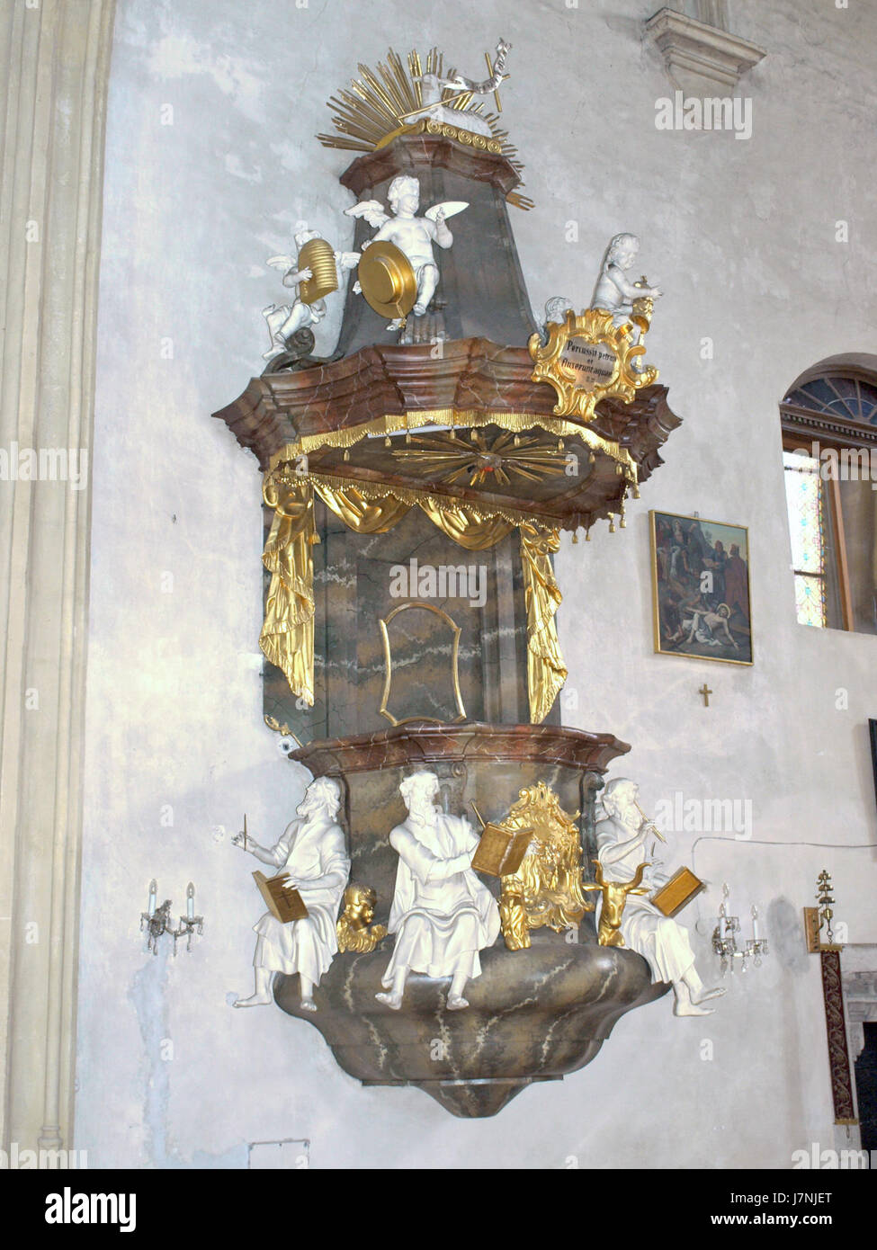 The Pfarrkirche Hl. Xystus, located in Ferschnitz, Austria, is a Roman ...