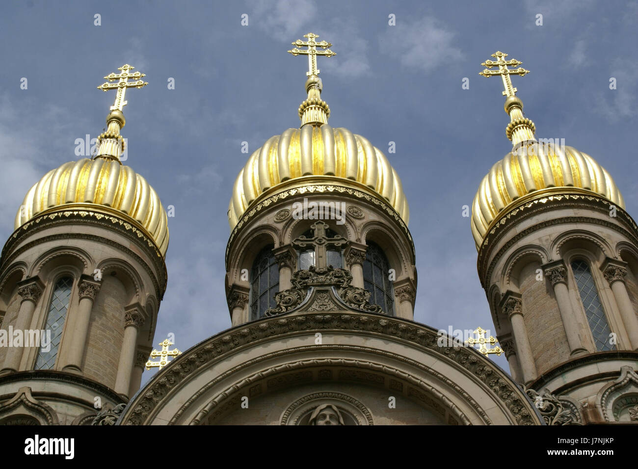 This image was taken at the Russian Orthodox Church on Neroberg Hill ...