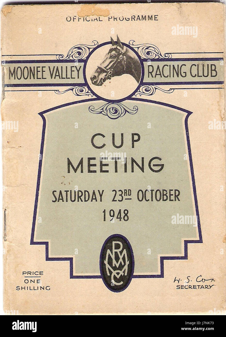 The 1948 MVRC W.S. Cox Plate Racebook is a publication detailing the ...