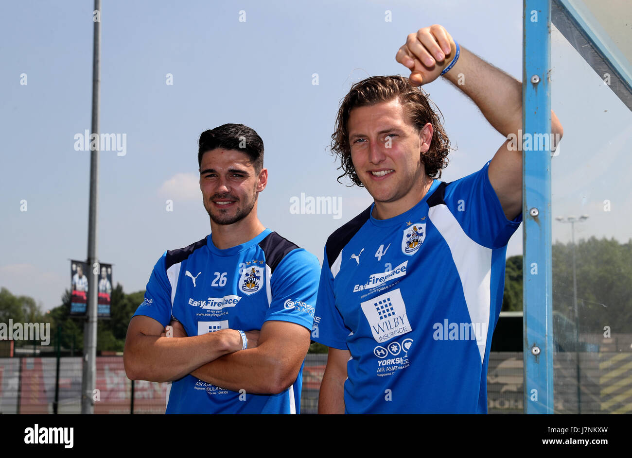 Huddersfield Town's Michael Hefele (right) and Christopher ...