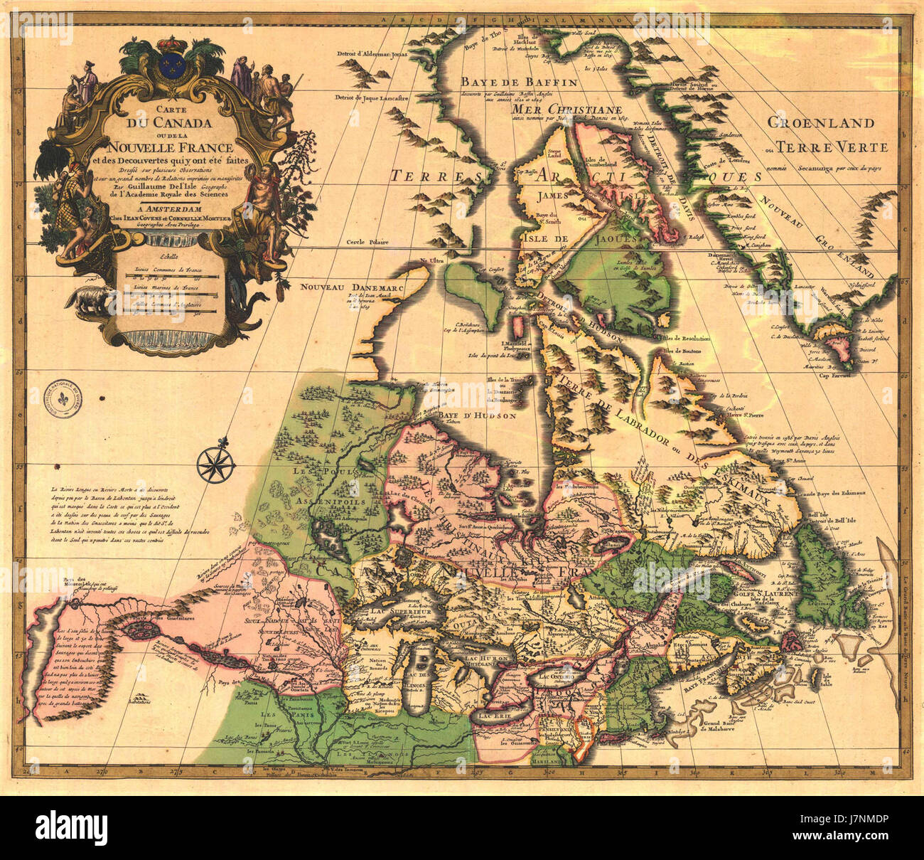 De lisle map of north america hi-res stock photography and images - Alamy