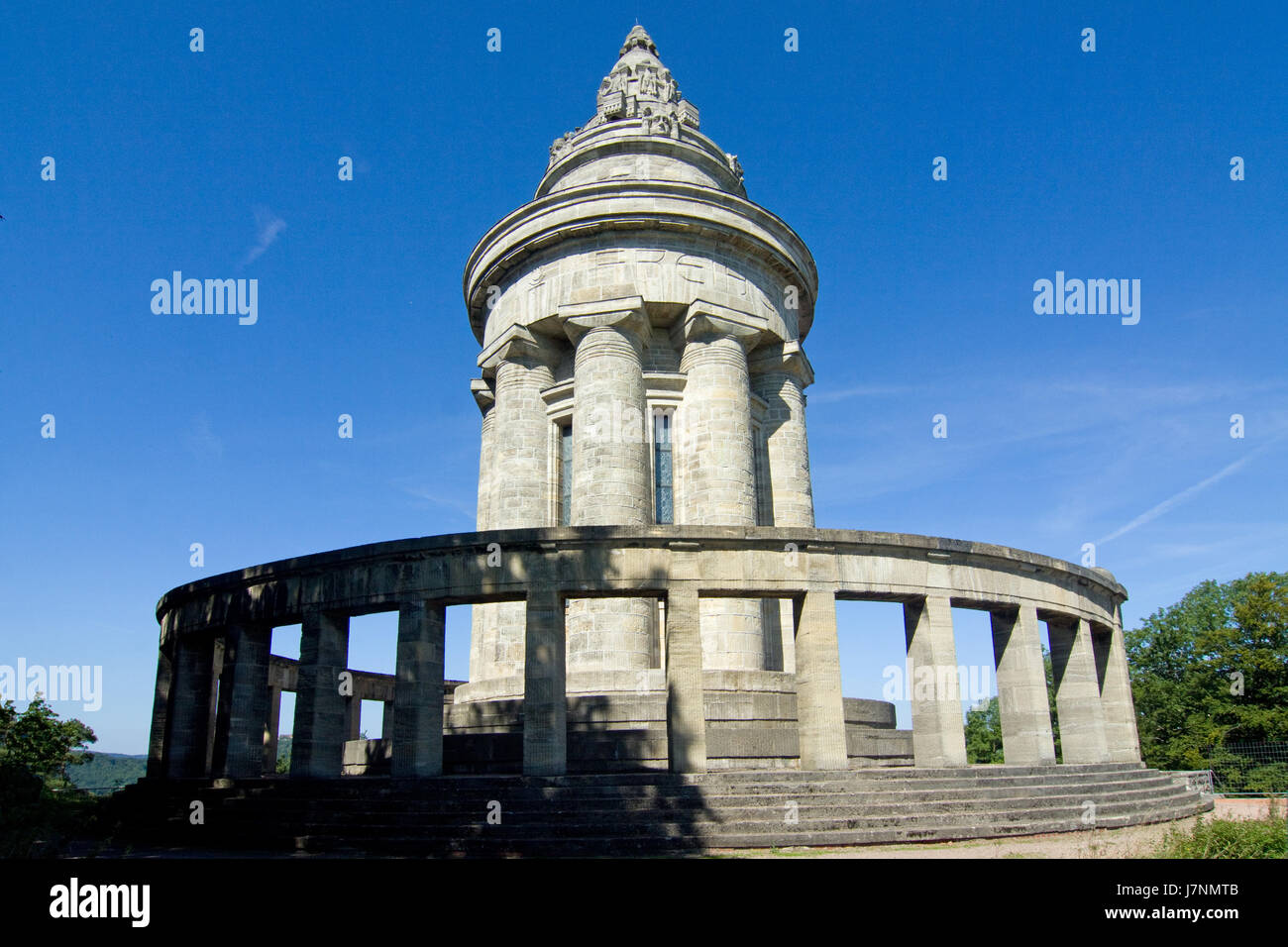 monument columns stairs tower historical tree trees stone columns ...