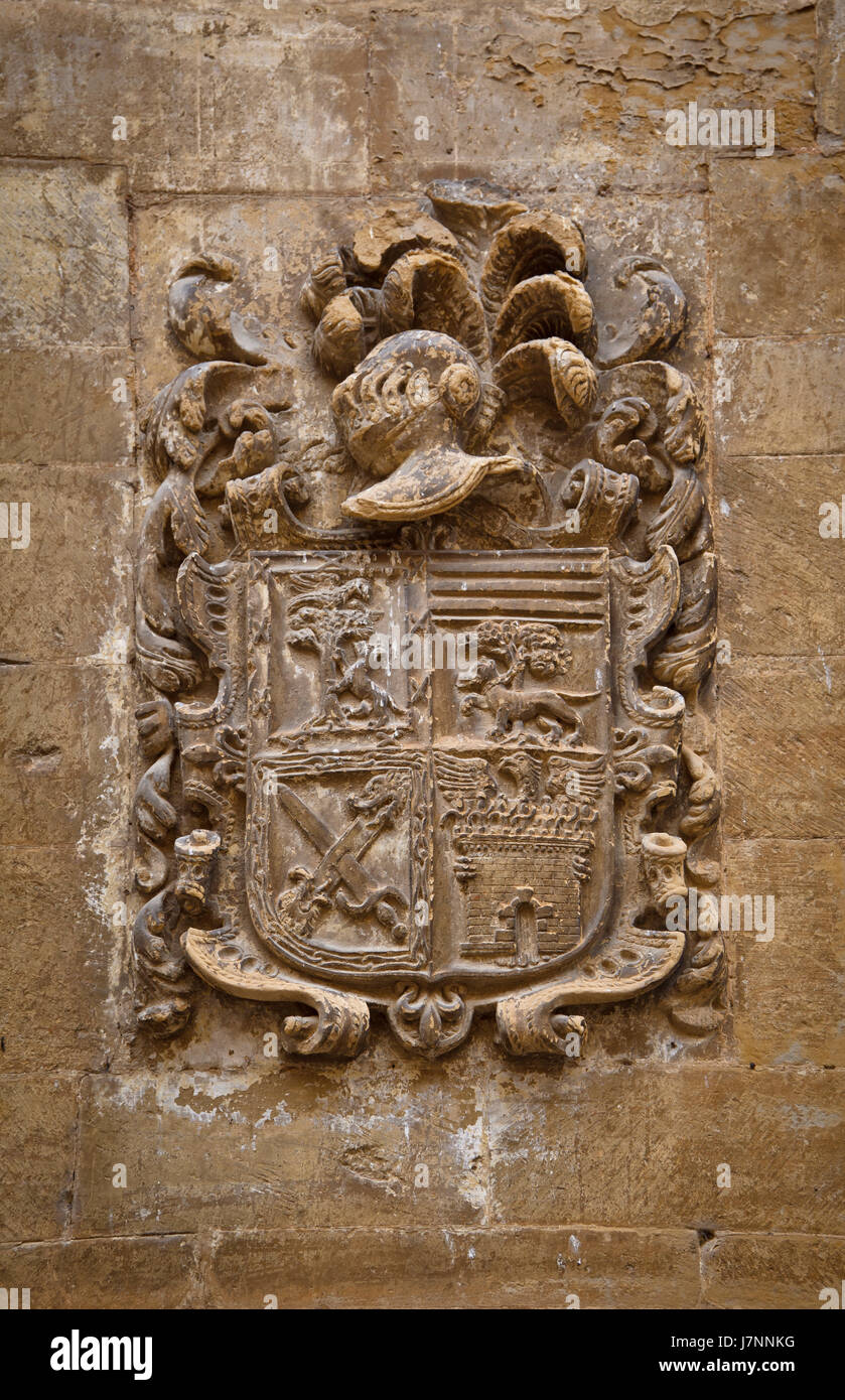 monument stone antique europe spain vintage wall heraldry carved old ...