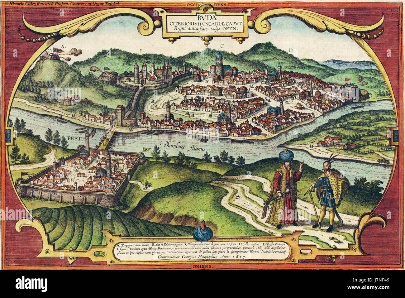 This historical map from Braun & Hogenberg depicts the city of Buda ...