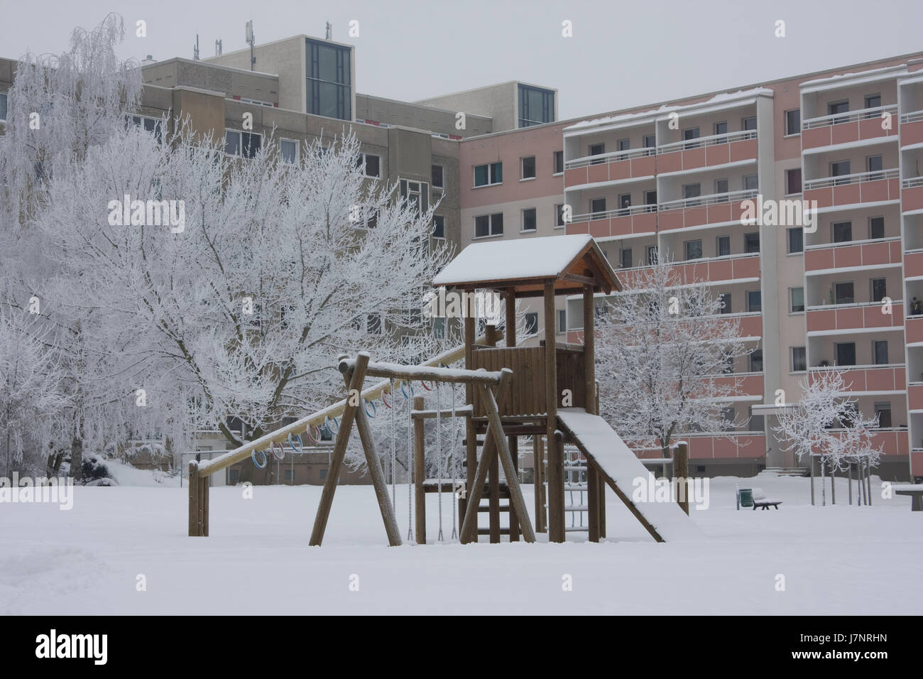 city view snowcapped snow house building office multistory building ...