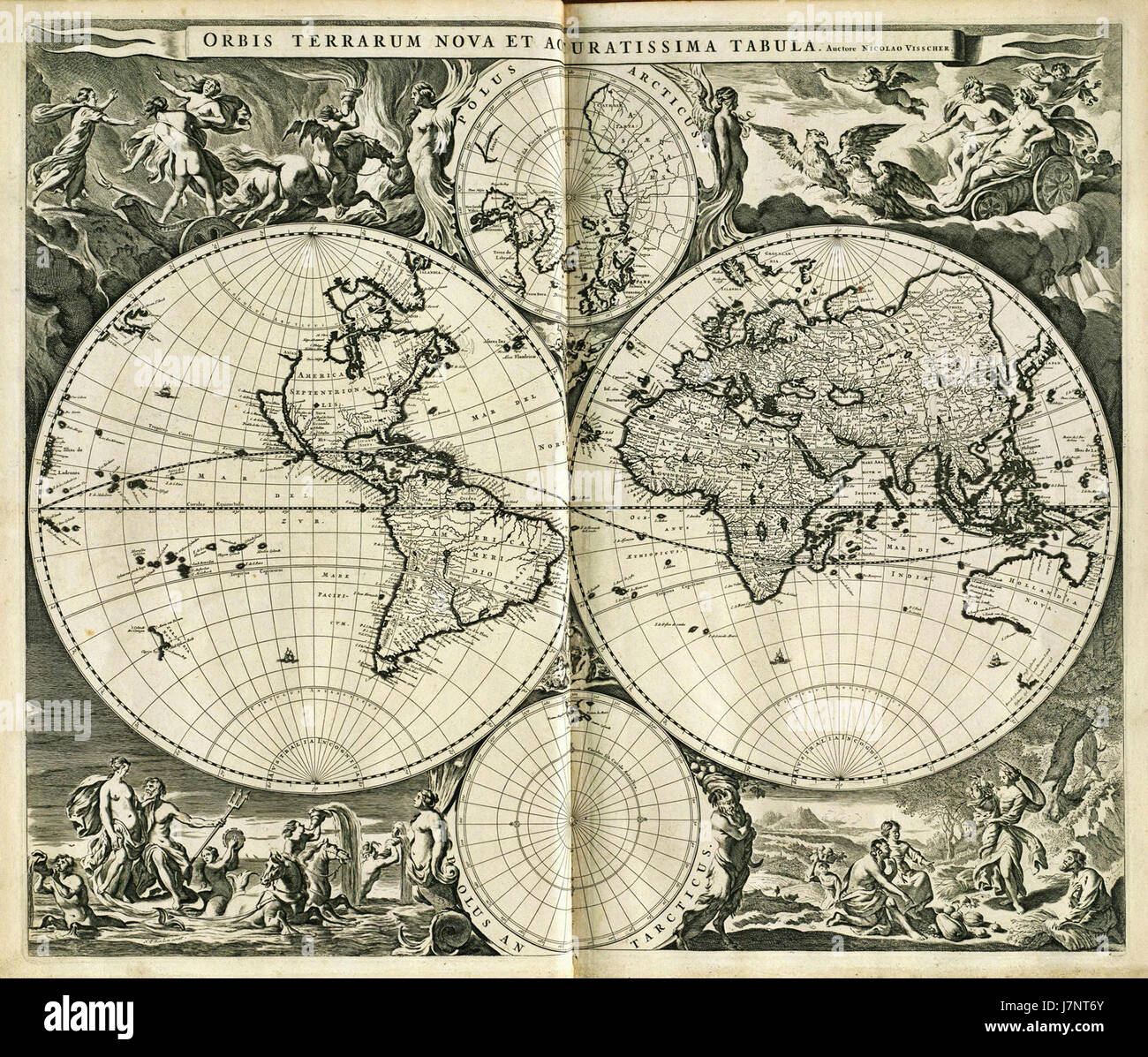 The 1700 Orbis Terrarum is a historical map created by Visscher ...
