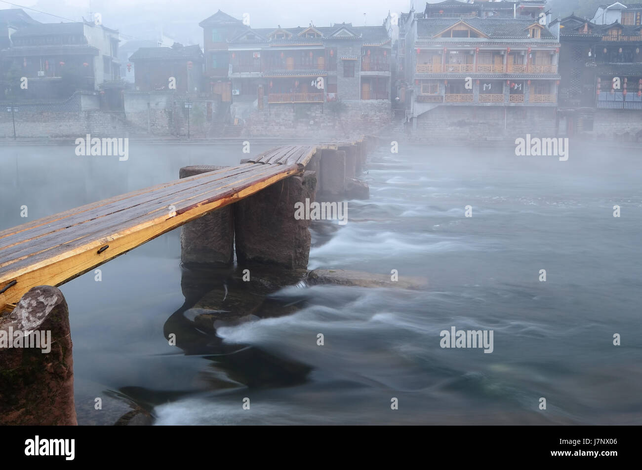 china landscape scenery countryside nature building river water house ...