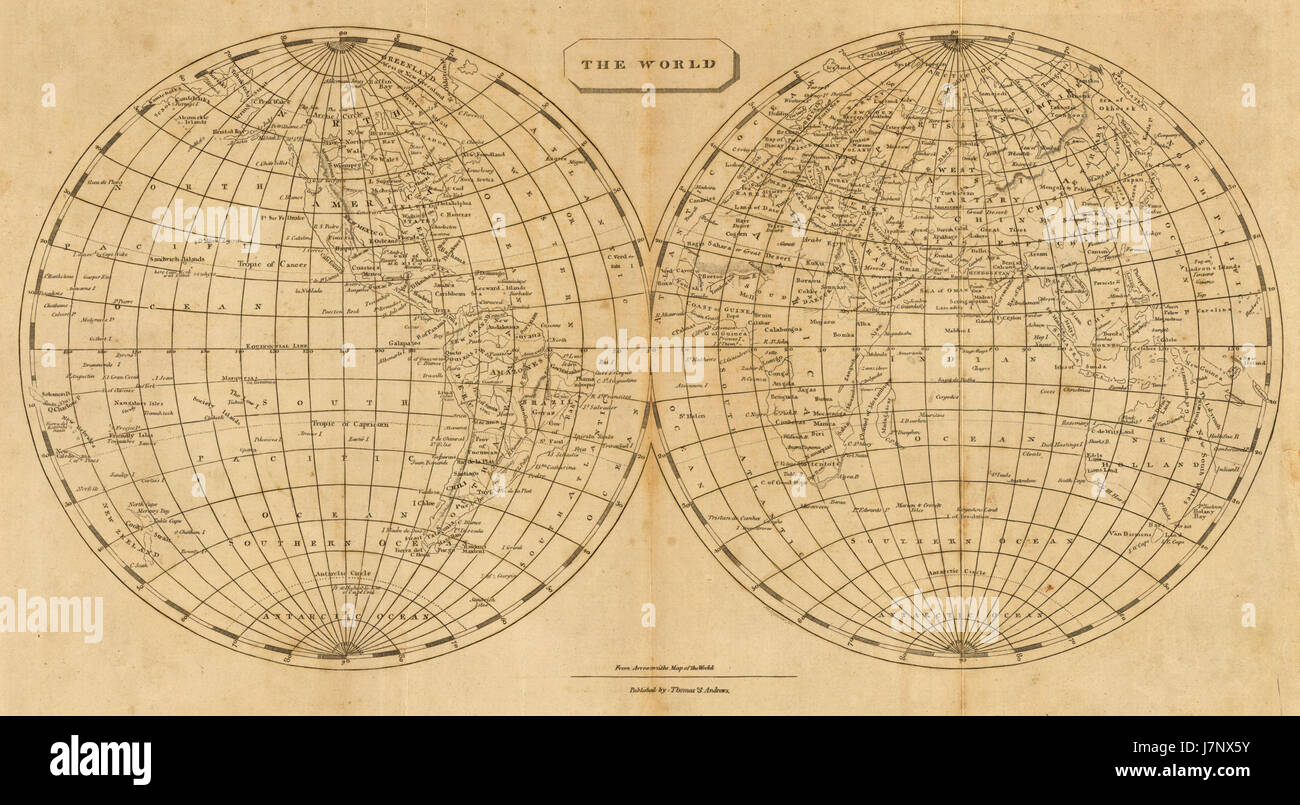 Arrowsmith's map of the world, created in 1812, is a historically ...