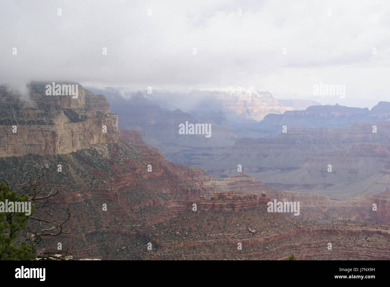 This photograph captures a view of Yavapai Point at the Grand Canyon in ...