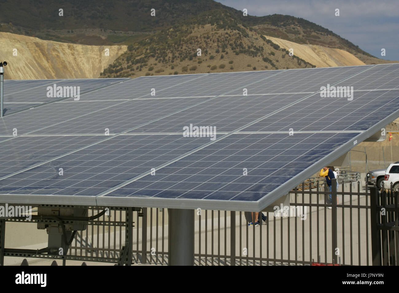This image likely captures a solar panel installation at the Bingham ...