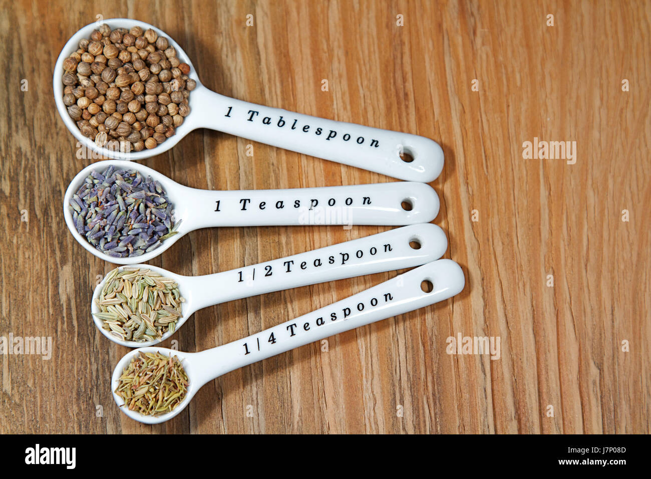 wood grain tabletop spoons white herbs cereal food aliment wood grain ...