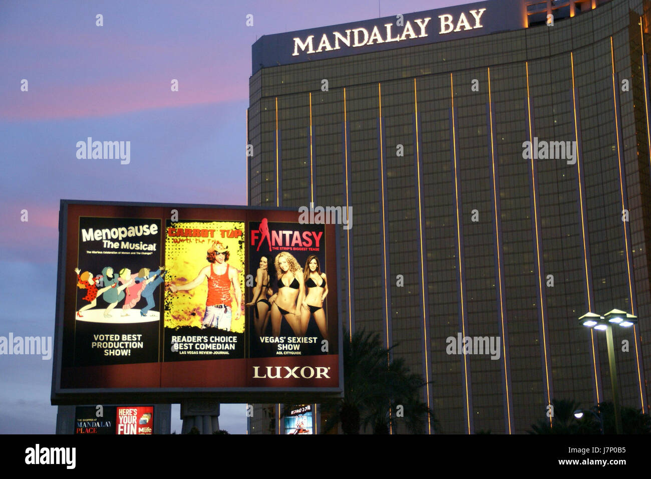 This image shows a sign from the Mandalay Bay Hotel in Las Vegas ...