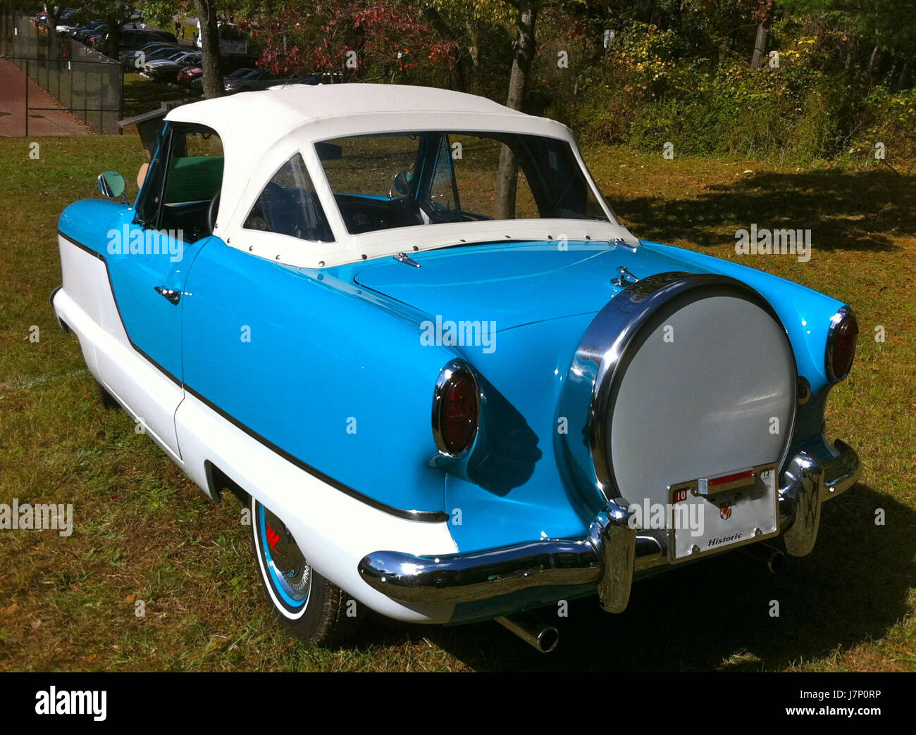 This title describes a 1961 Metropolitan convertible car featured at a ...