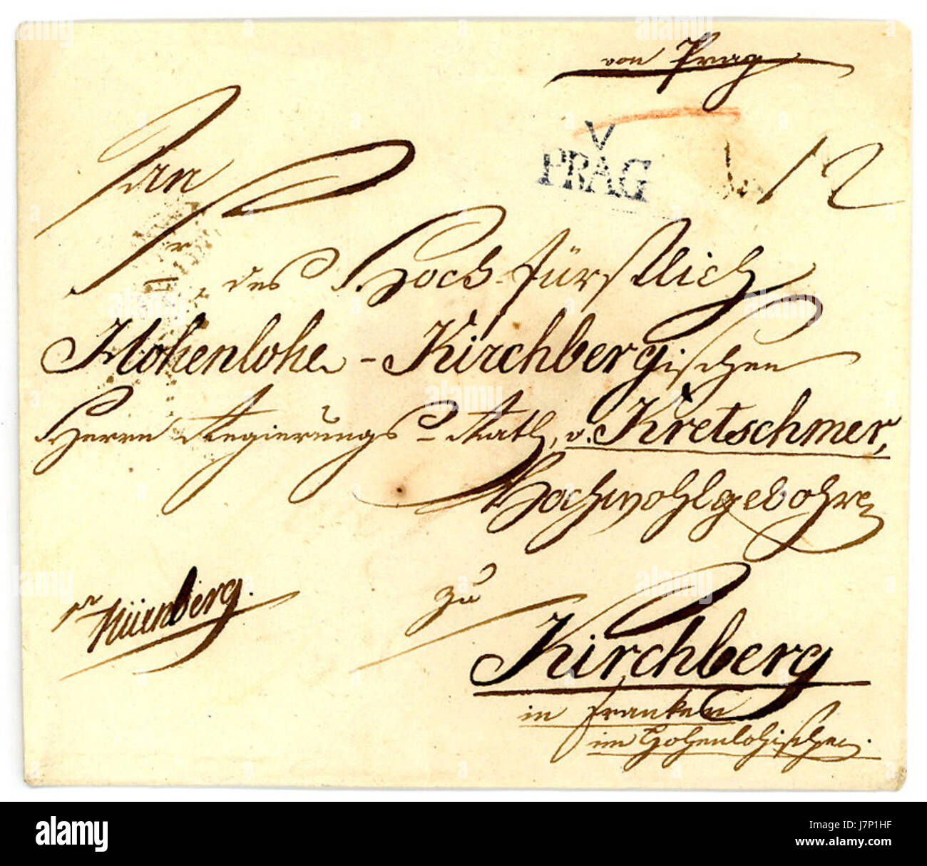 The 1782 ID2 vonPRAGzuKirchberg refers to a historic document or item ...