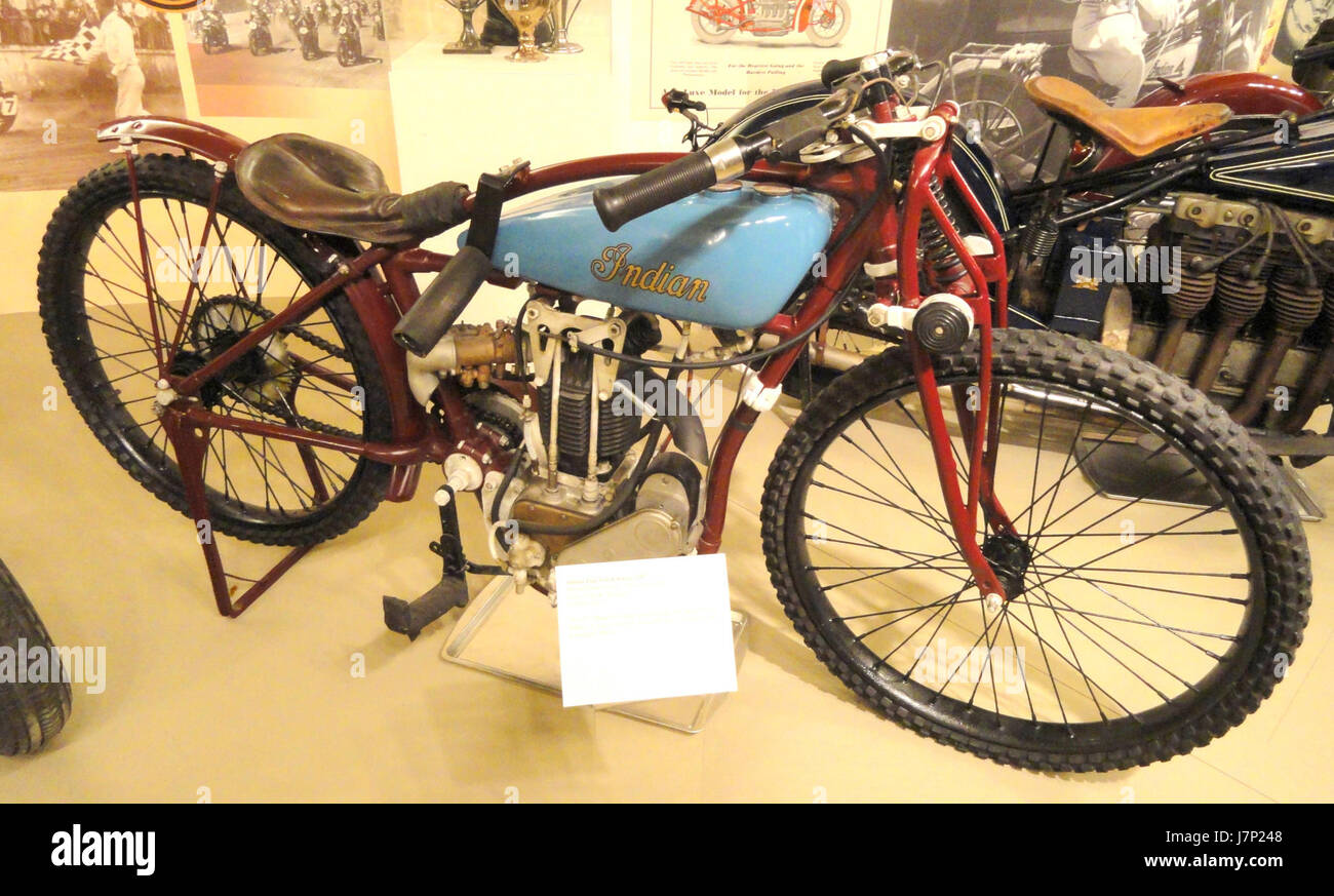 The 1927 Indian Flat Track Racer, displayed at the Lyman & Merrie Wood ...