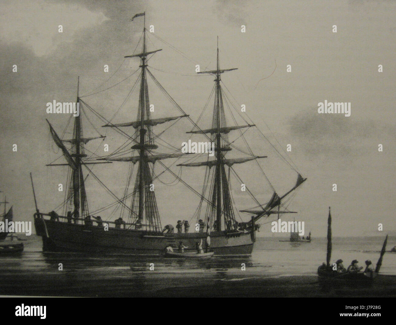 An 18th-century painting or print of a collier barque, a type of ...