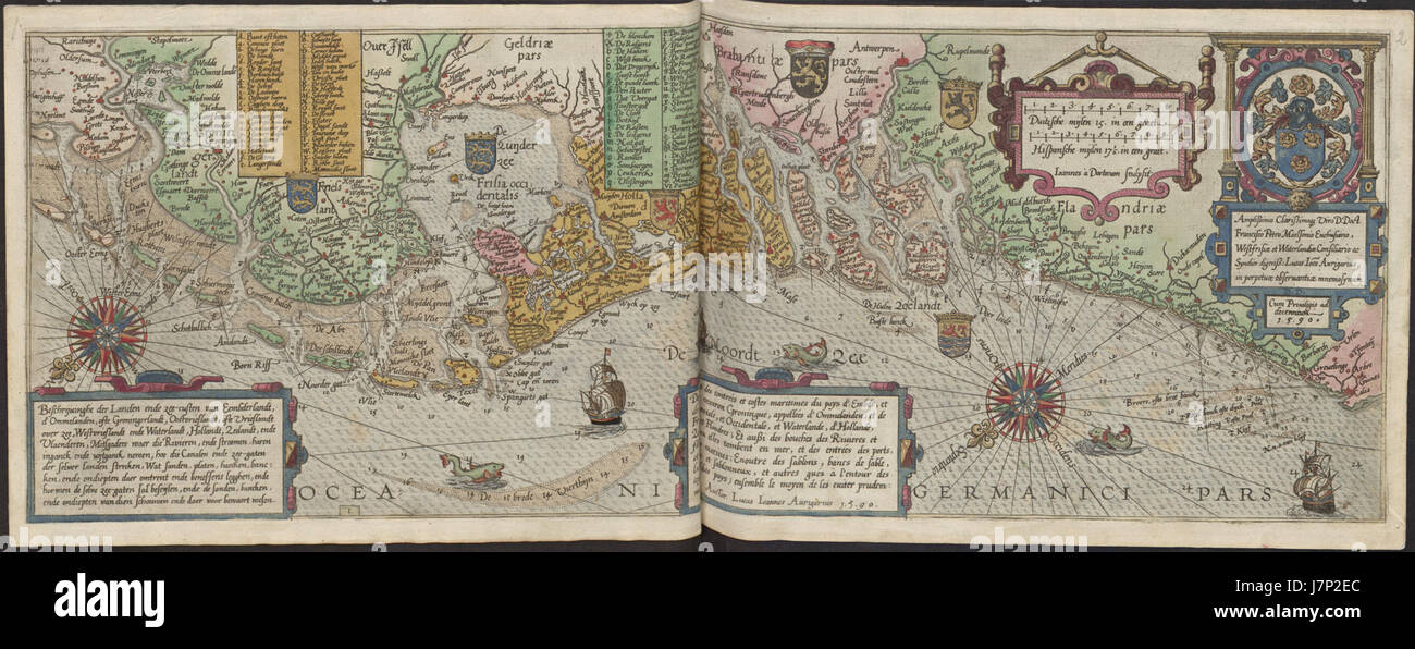 The map '1592 1 Embden Vlaenderen' created by Waghenaar in 1592 depicts ...