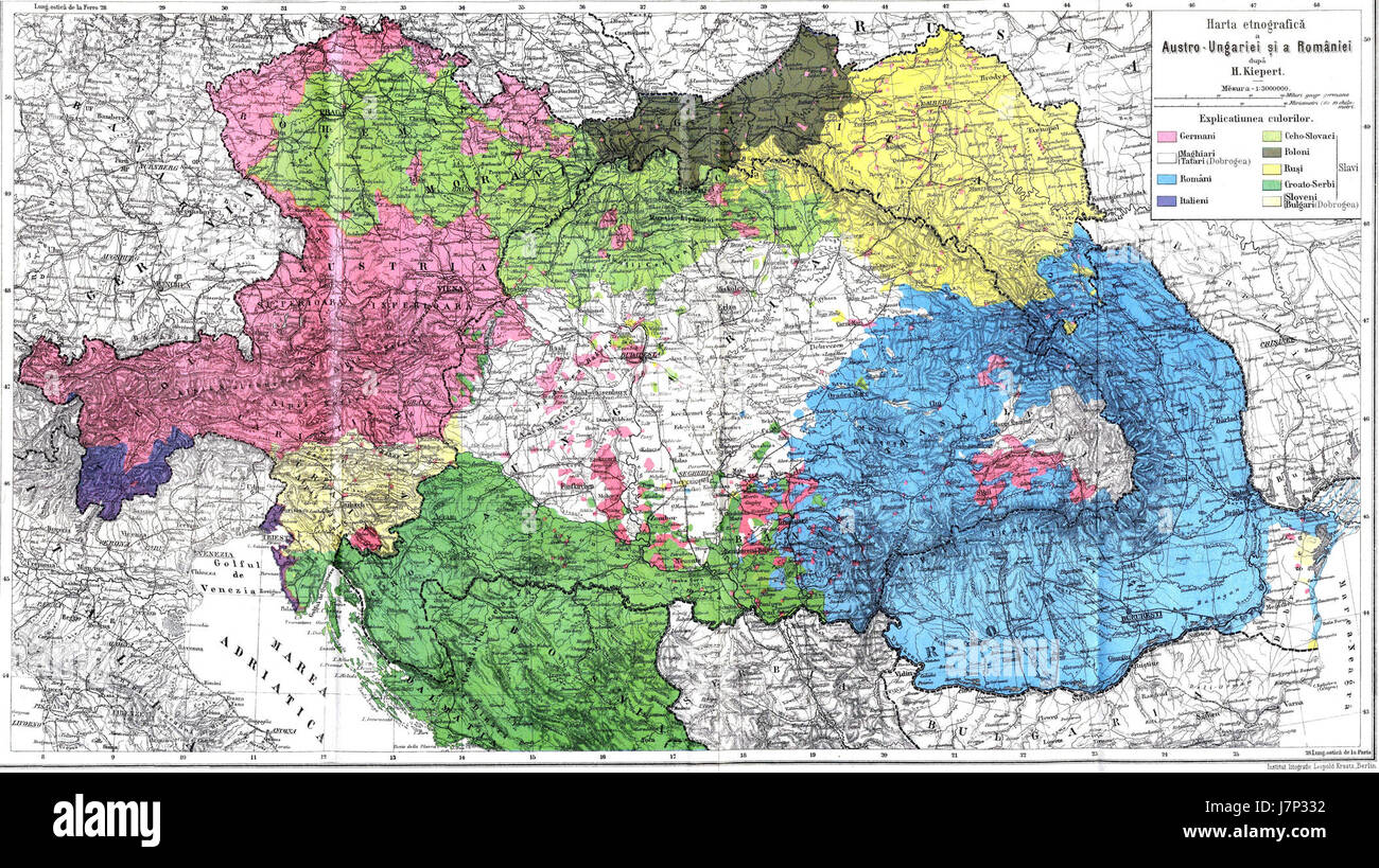 This is a map showing the ethnic composition of Austro-Hungary and ...
